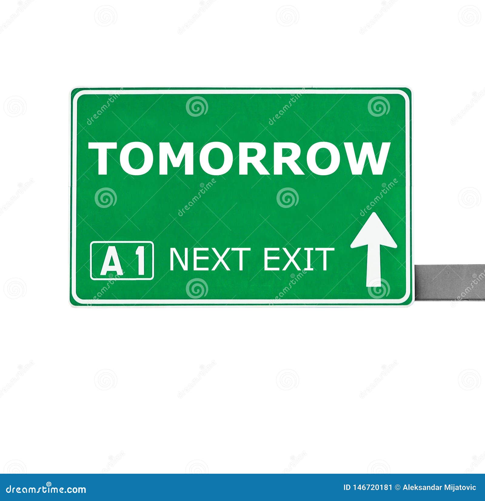 TOMORROW Road Sign Isolated on White Stock Image - Image of soon ...