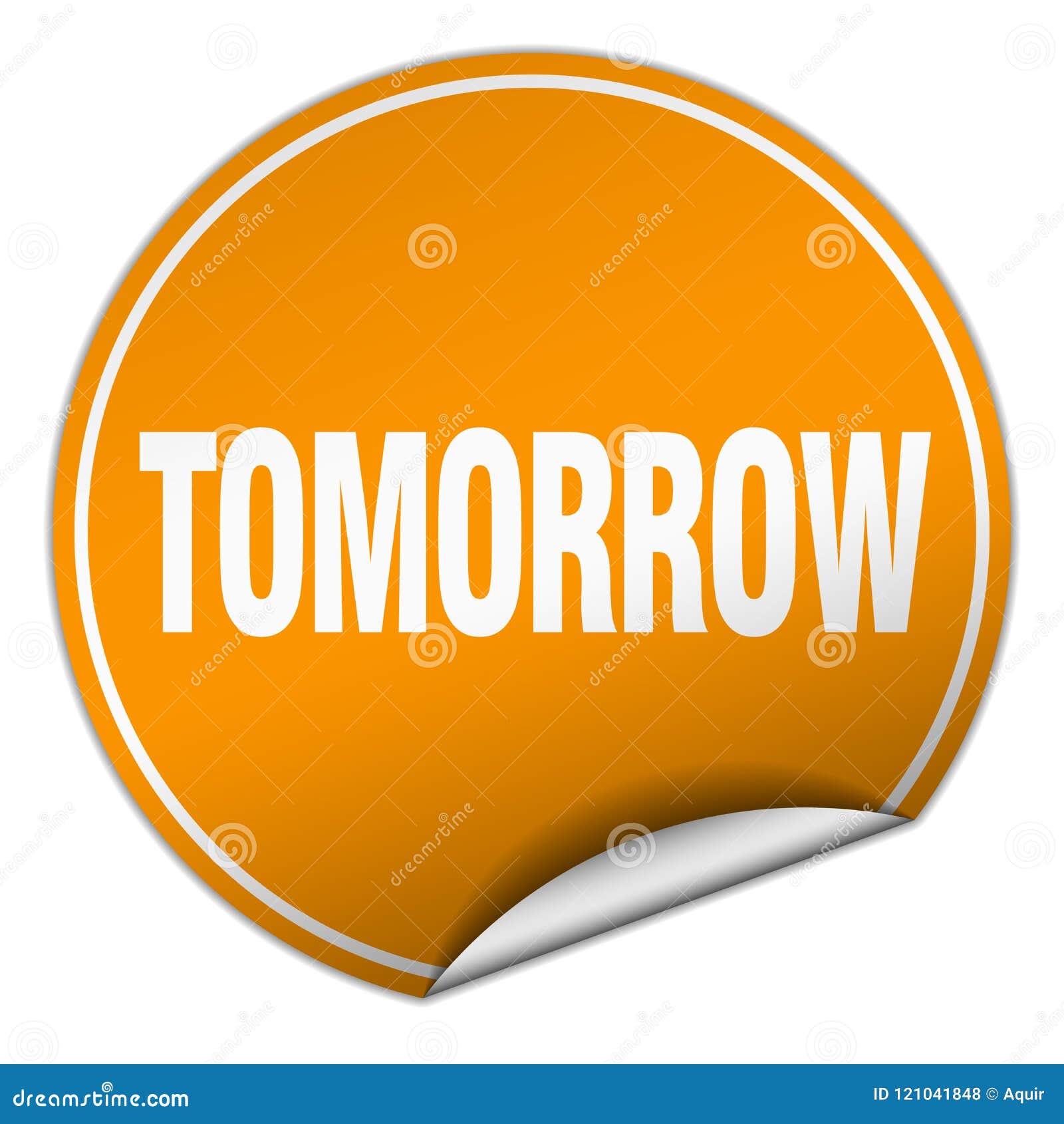 Tomorrow sticker stock vector. Illustration of vector - 121041848