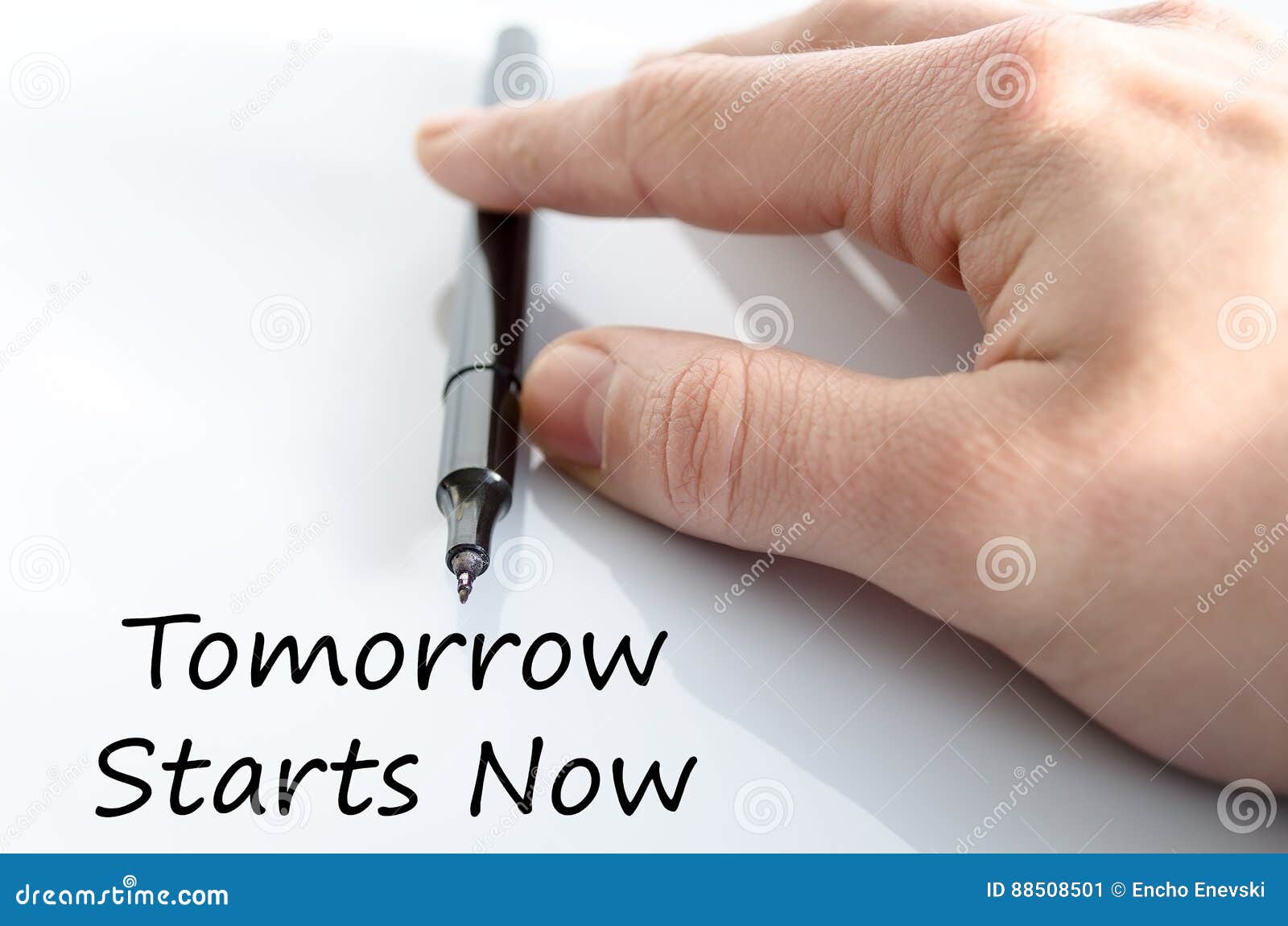 Tomorrow Starts Now Text Concept Stock Image - Image of growth ...
