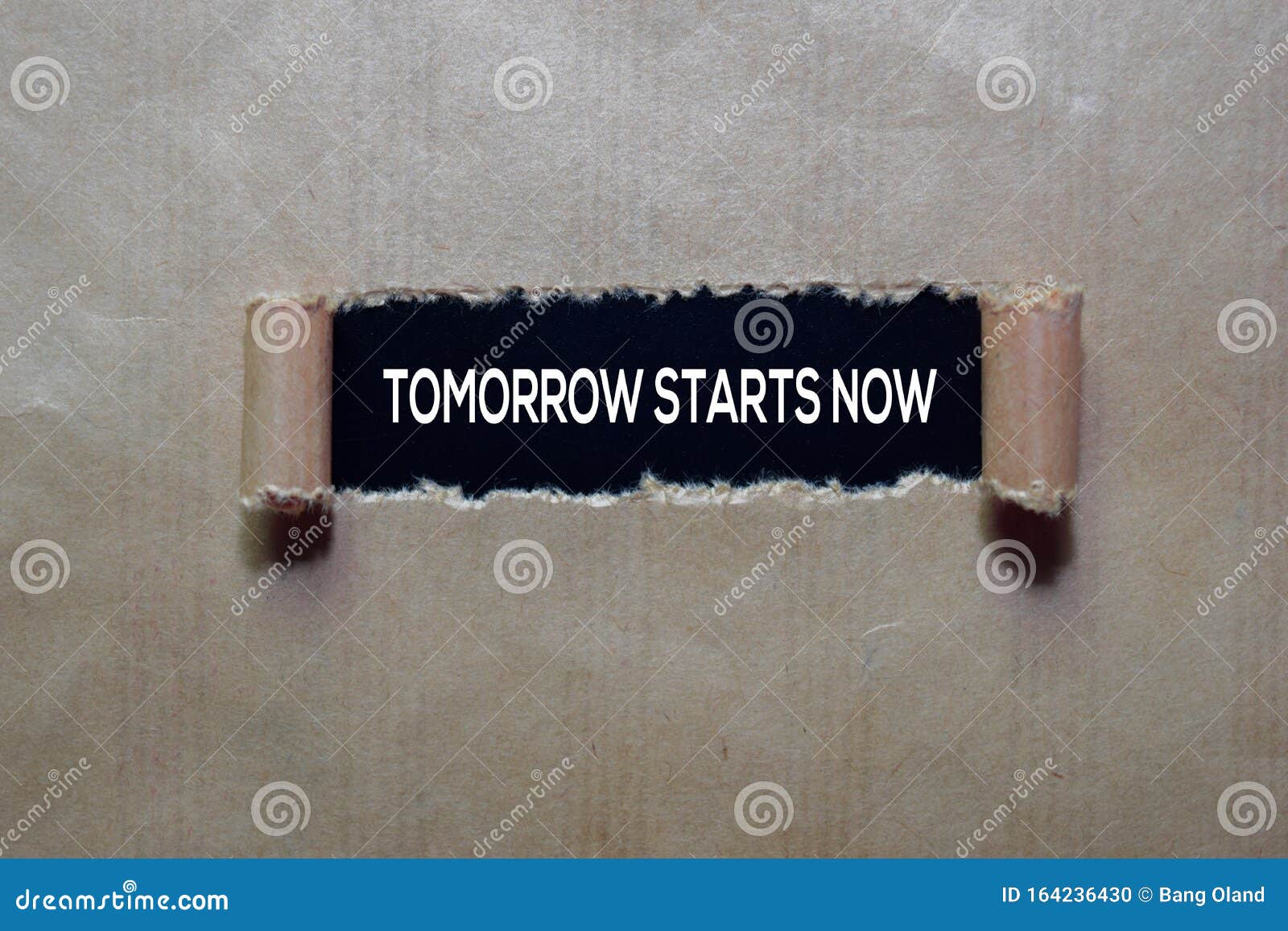 Tomorrow Starts Now Text Written in Torn Paper Stock Photo - Image of ...