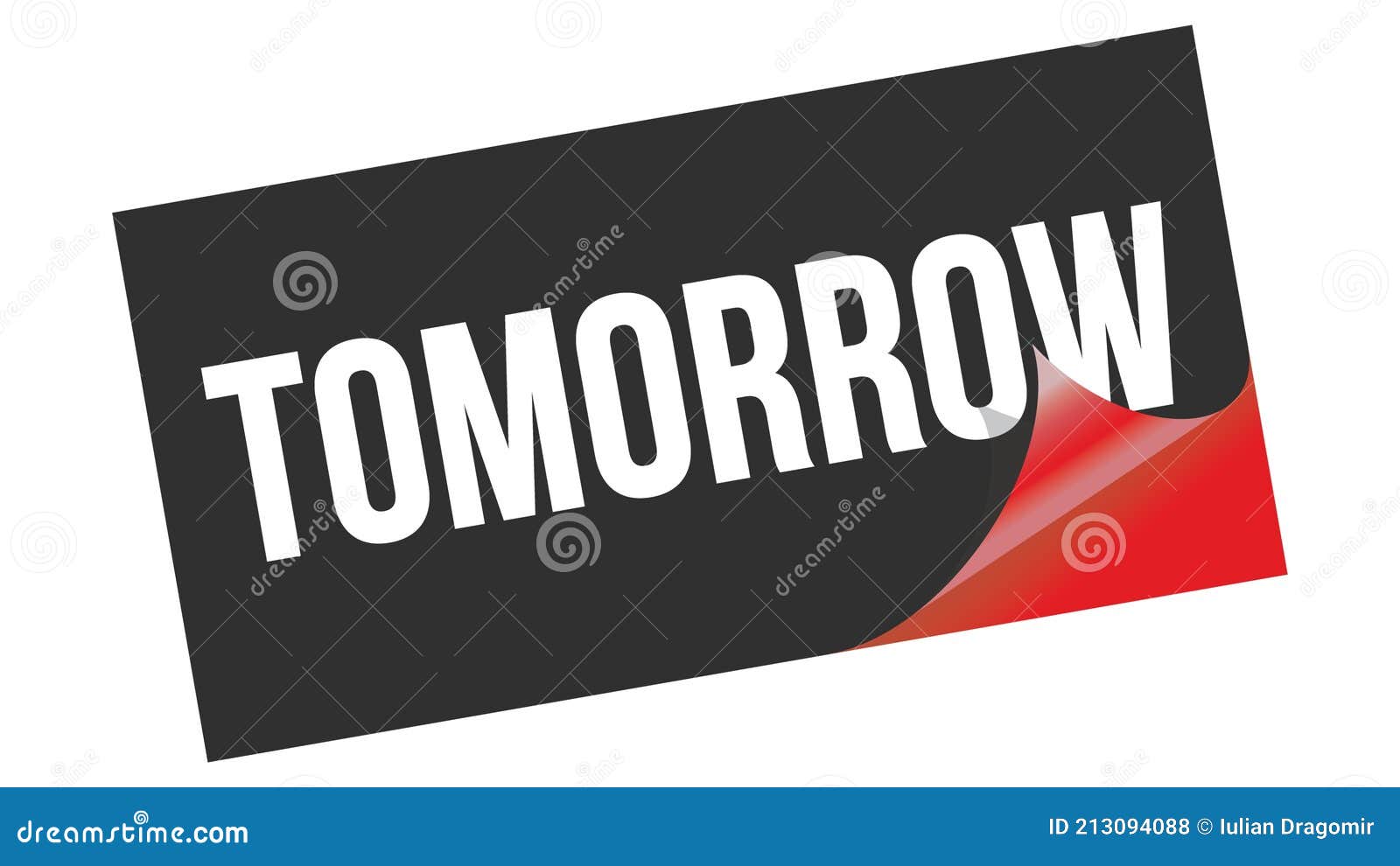 TOMORROW Text on Black Red Sticker Stamp Stock Illustration ...