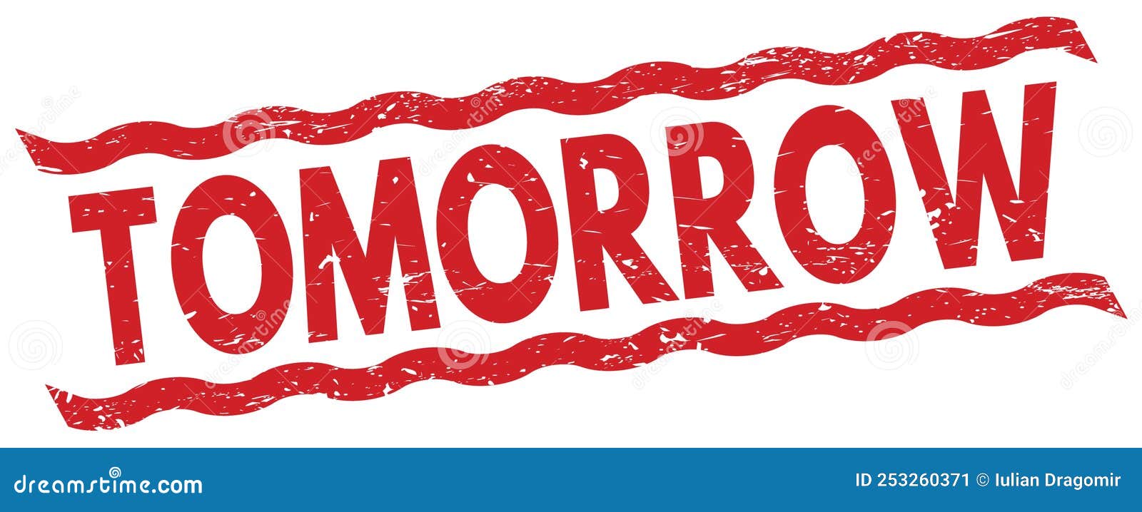TOMORROW Text on Red Lines Stamp Sign Stock Illustration - Illustration ...