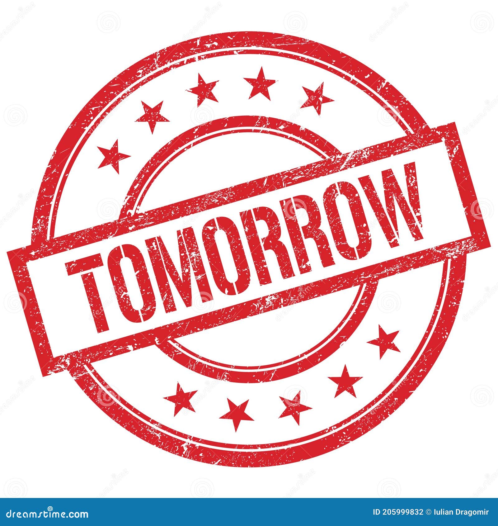 TOMORROW Text Written on Red Vintage Stamp Stock Illustration ...