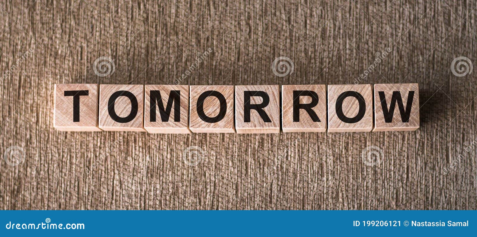 Tomorrow Word Written on Wood Blocks on Desk Stock Image - Image of ...