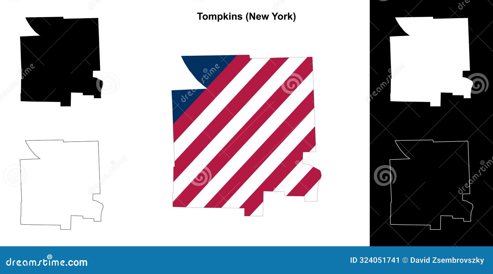 Tompkins outline map stock illustration. Illustration of detailed ...