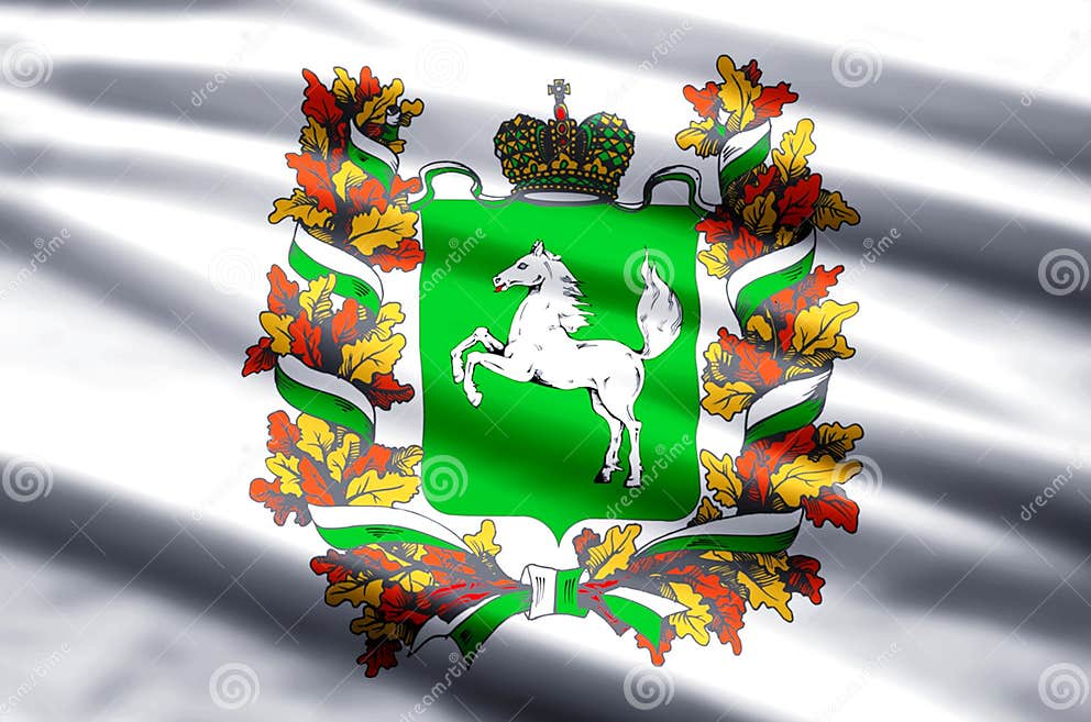 Tomsk-Flaggenillustration stock abbildung. Illustration von reise ...