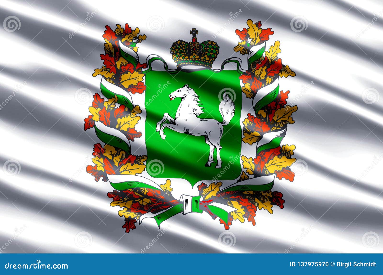 Tomsk Realistic Flag Illustration. Stock Illustration - Illustration of ...
