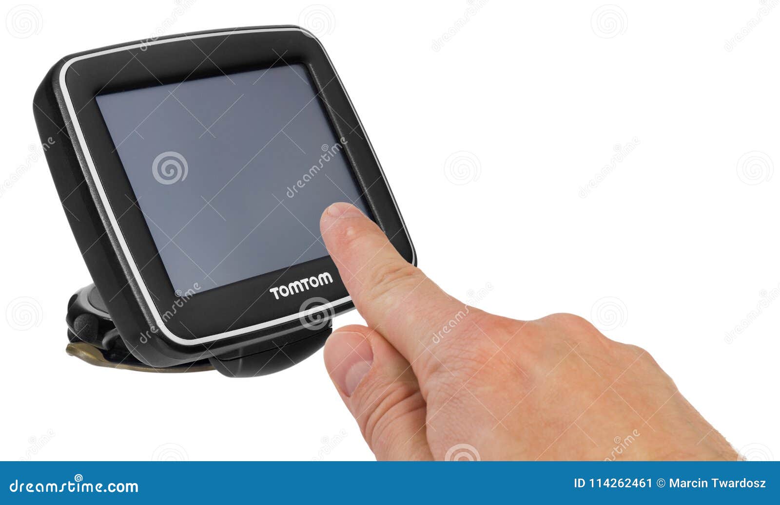 TomTom GPS Car Navigation with Handle. the Finger Indicates the ...