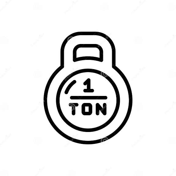 Black Line Icon for Ton, Tonners and Load Stock Vector - Illustration ...