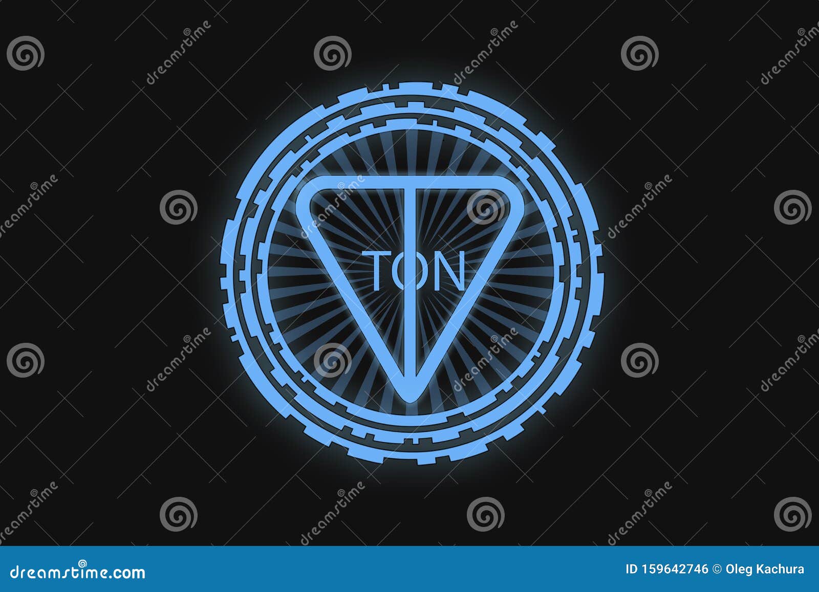 TON Logo on a Black Background. Cryptocurrency Telegrams Open Network ...