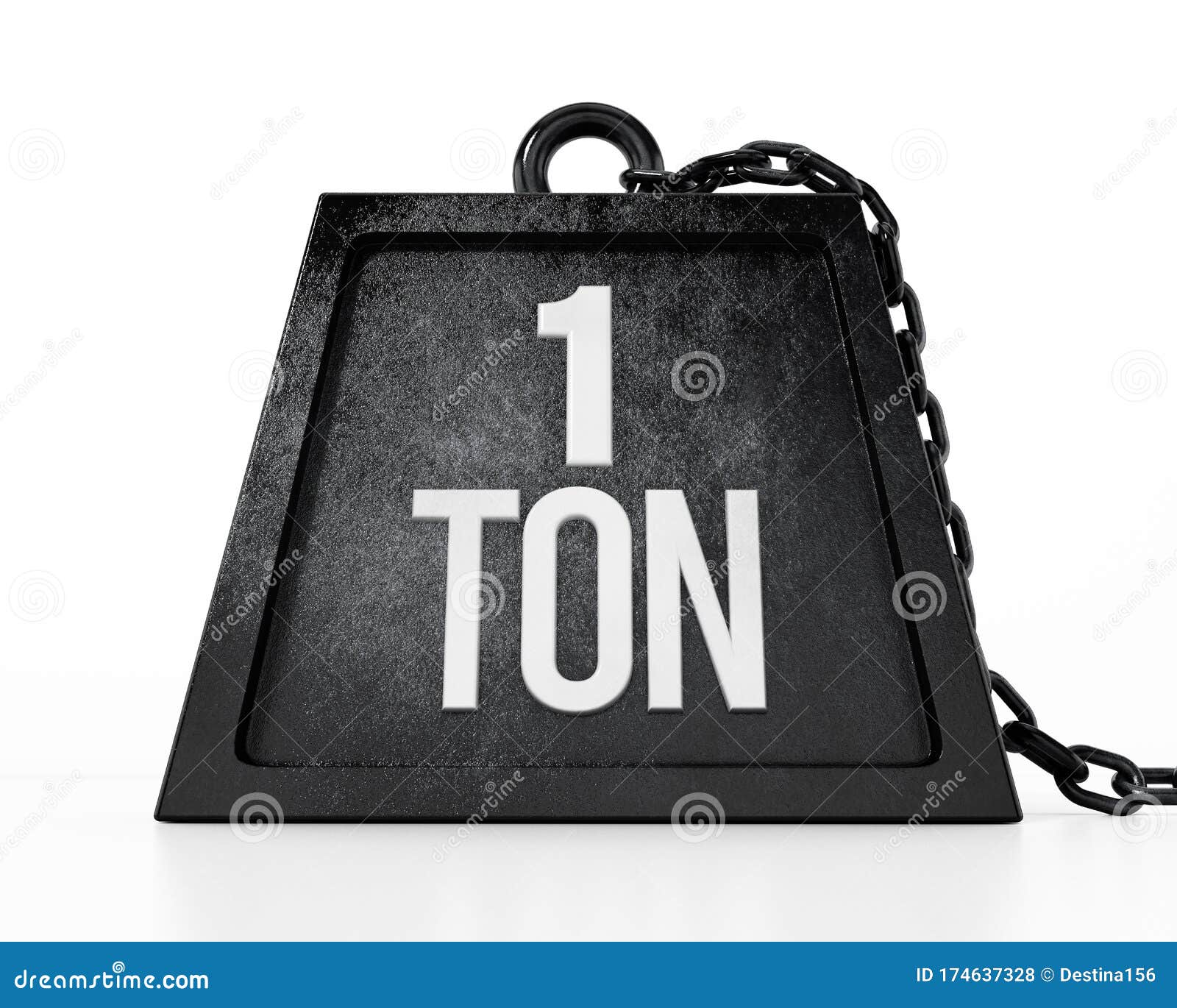 1 Ton Weight Isolated on White Background. 3D Illustration Stock ...