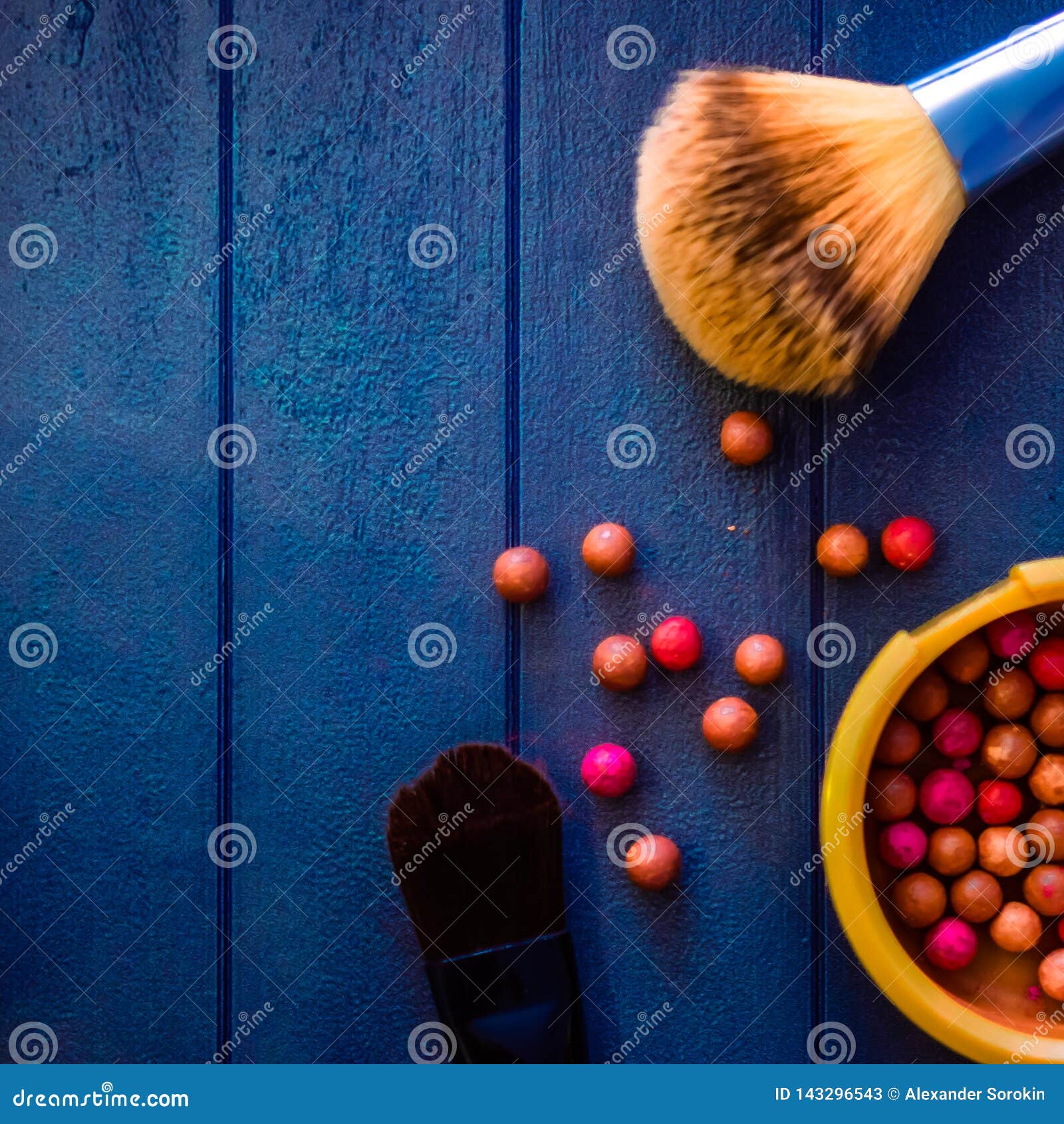Tonal Makeup in the Shape of Balls with a Storage Box Stock Image ...