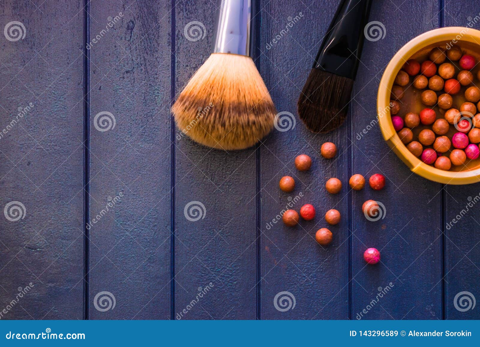 Tonal Makeup in the Shape of Balls with a Storage Box Stock Image ...