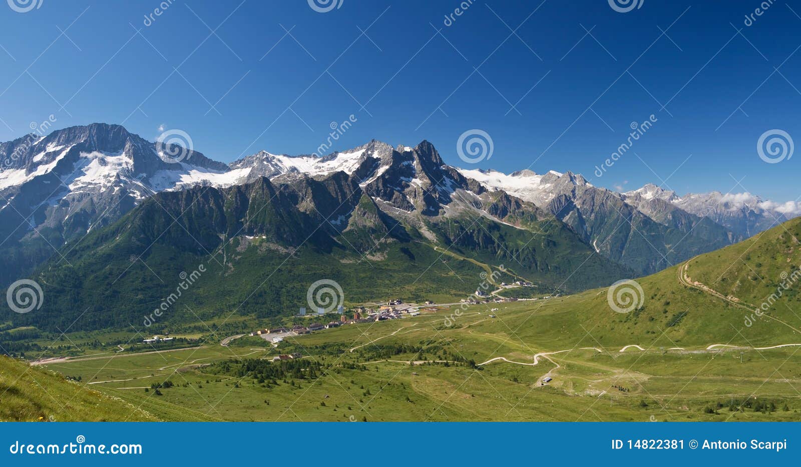 Tonale pass, panorama stock image. Image of altitude - 14822381