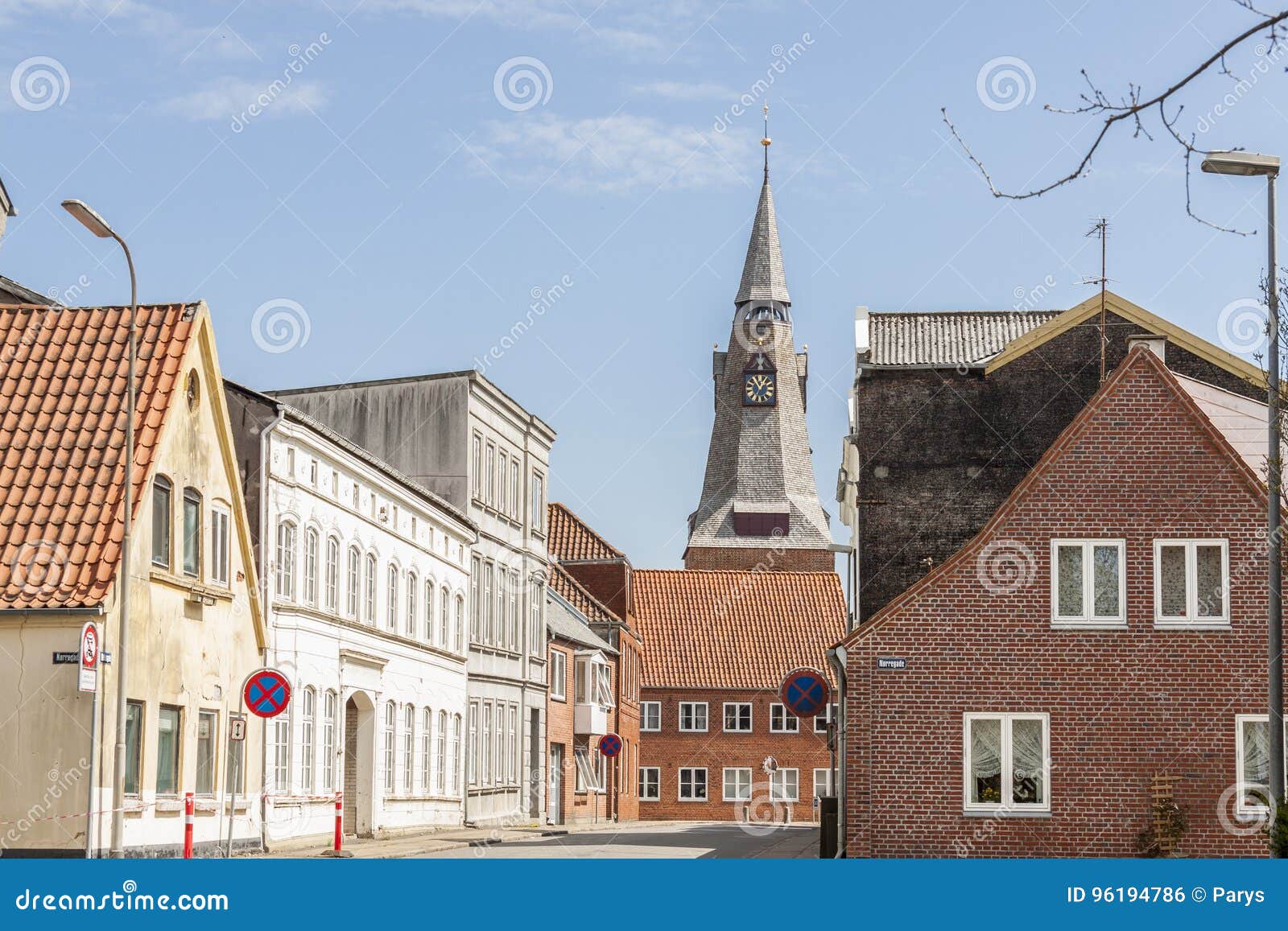 Tonder town - Denmark. stock photo. Image of church, town - 96194786