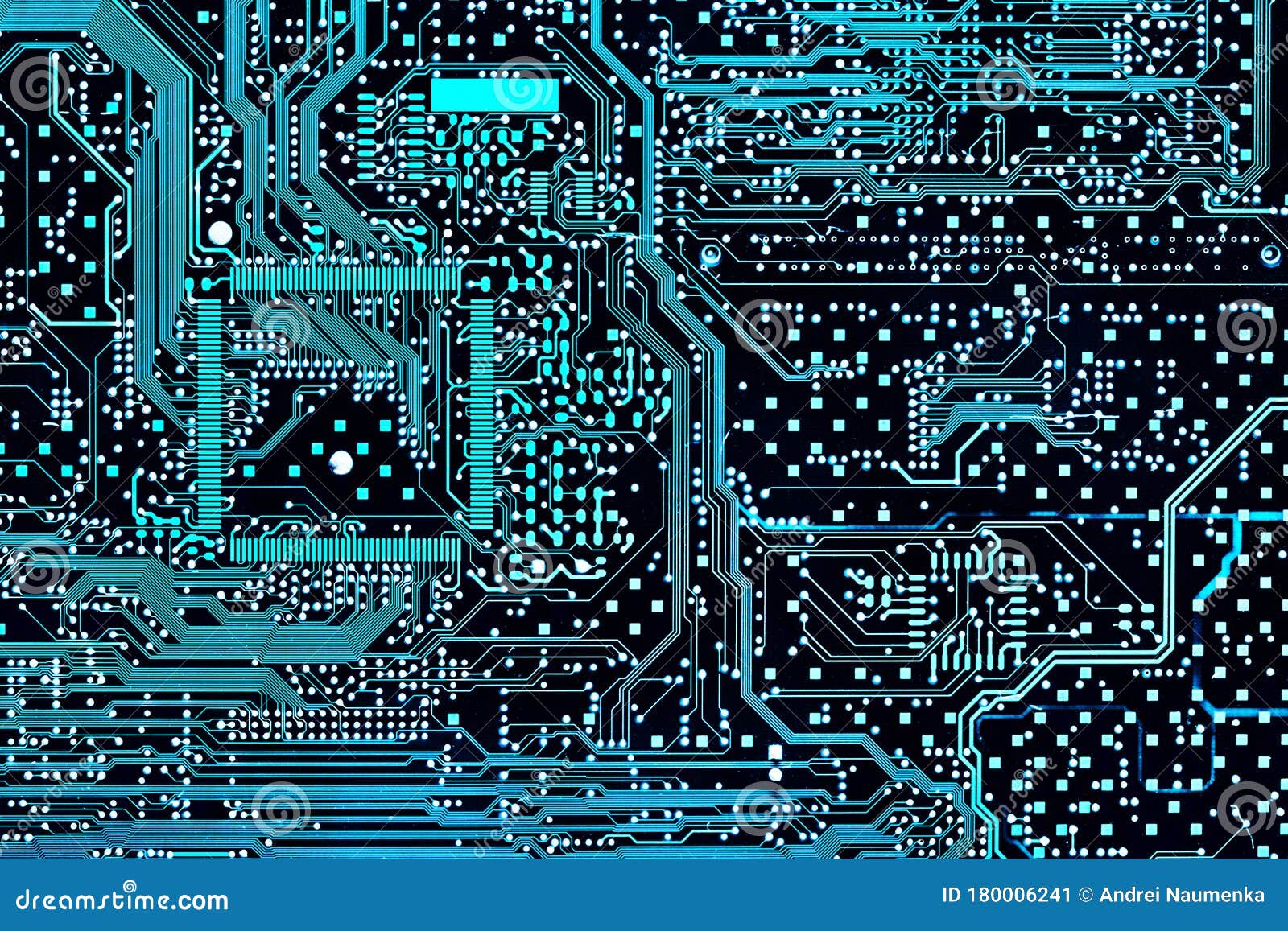 Abstract Motherboard Structure With Blocks And Chips In Purple And Blue ...