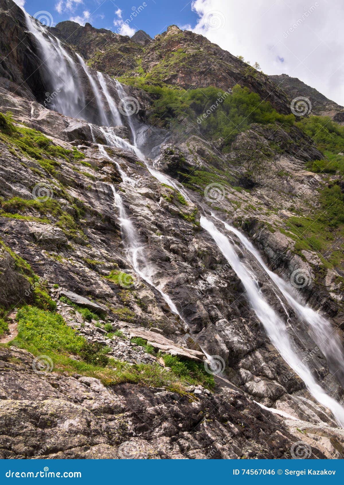 Toned Image Large Stepped Waterfall Stock Photo - Image of freshness ...