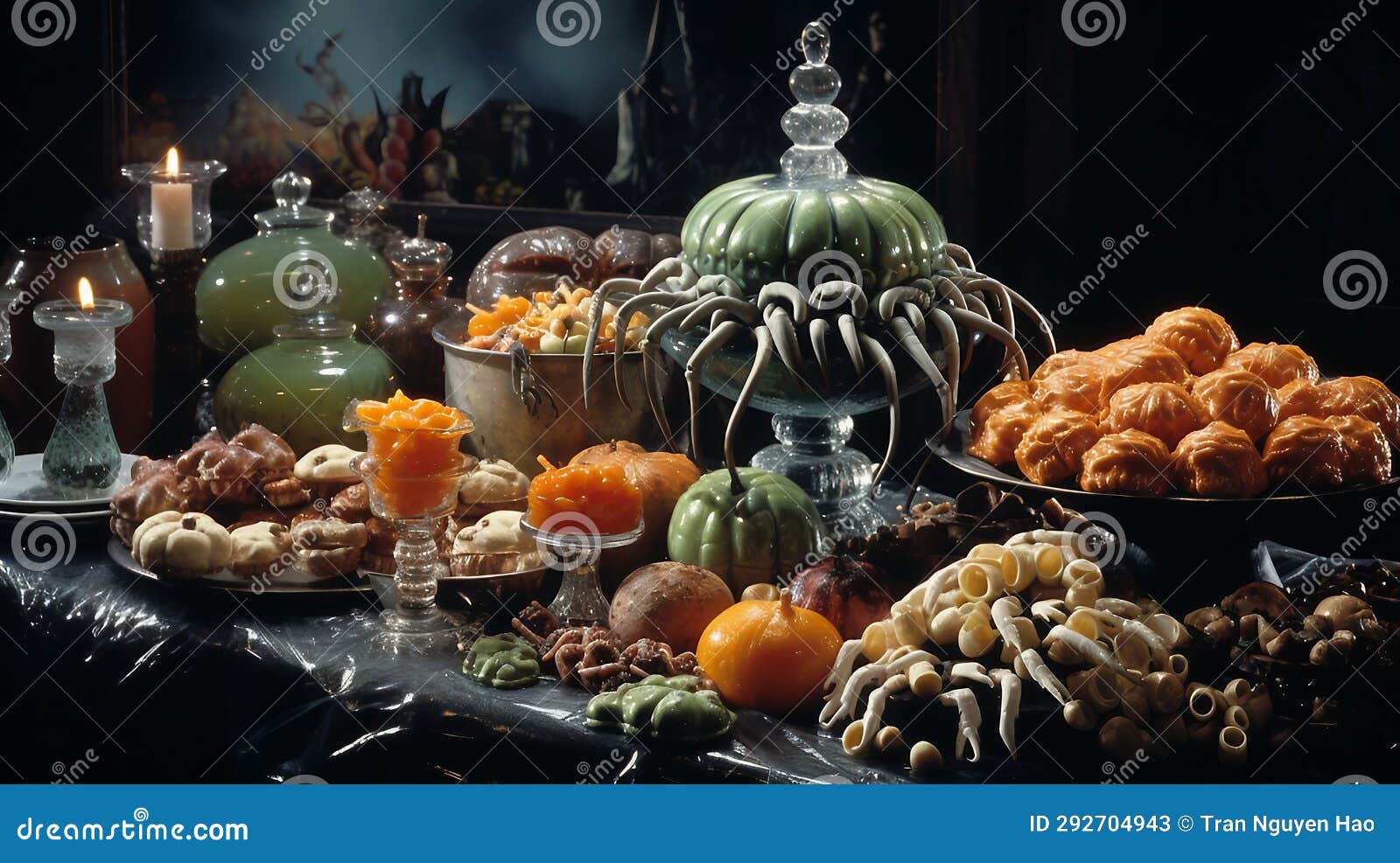 Still Life with Sweets and Candies on the Table. Toned. Stock ...