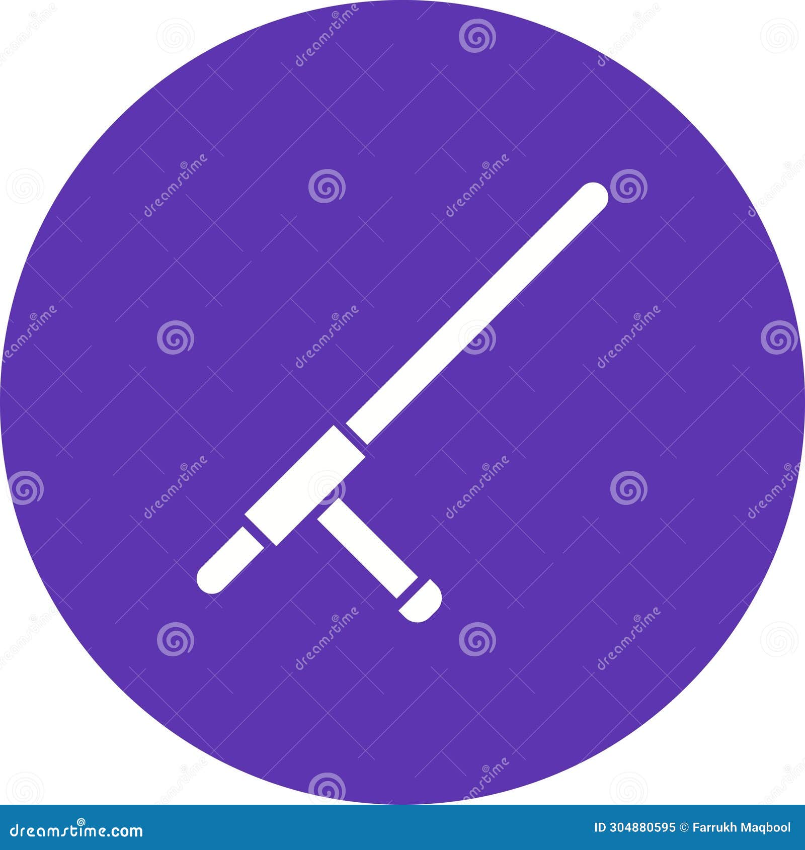 Tonfa Icon Digital Red Vector Illustration | CartoonDealer.com #99395286