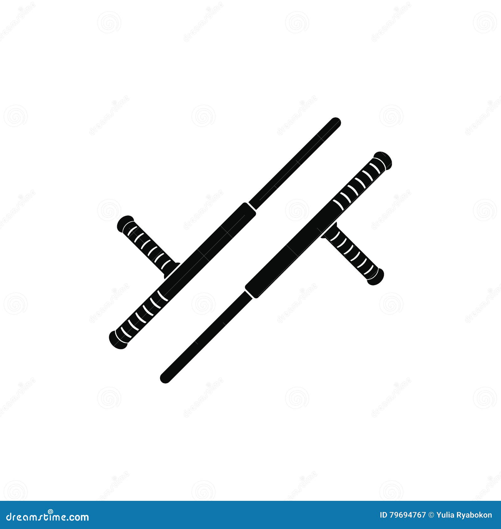 Tonfa Icon In Trendy Design Style. Tonfa Icon Isolated On White ...