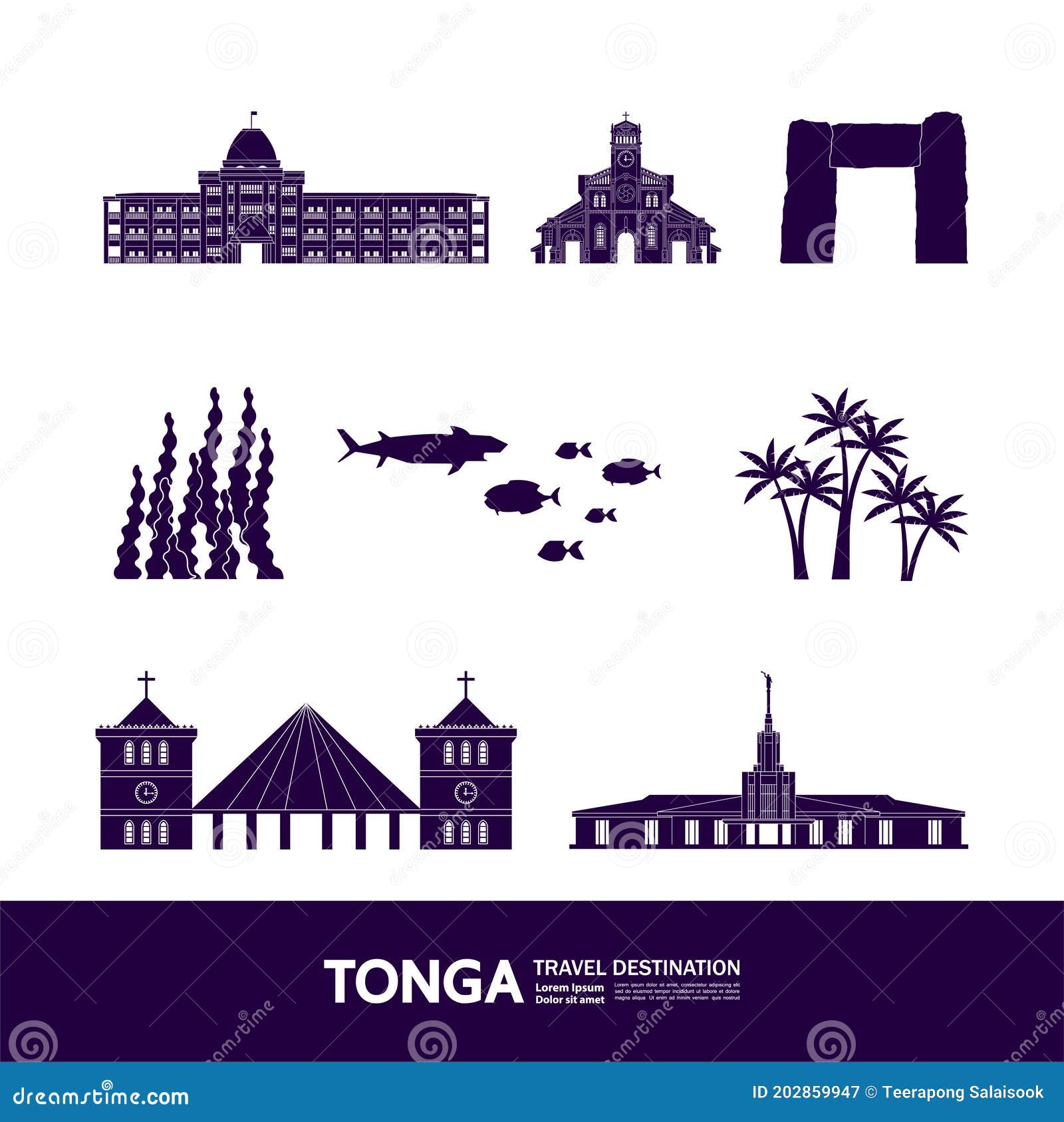 Tonga Travel Destination Vector Illustration Stock Vector ...