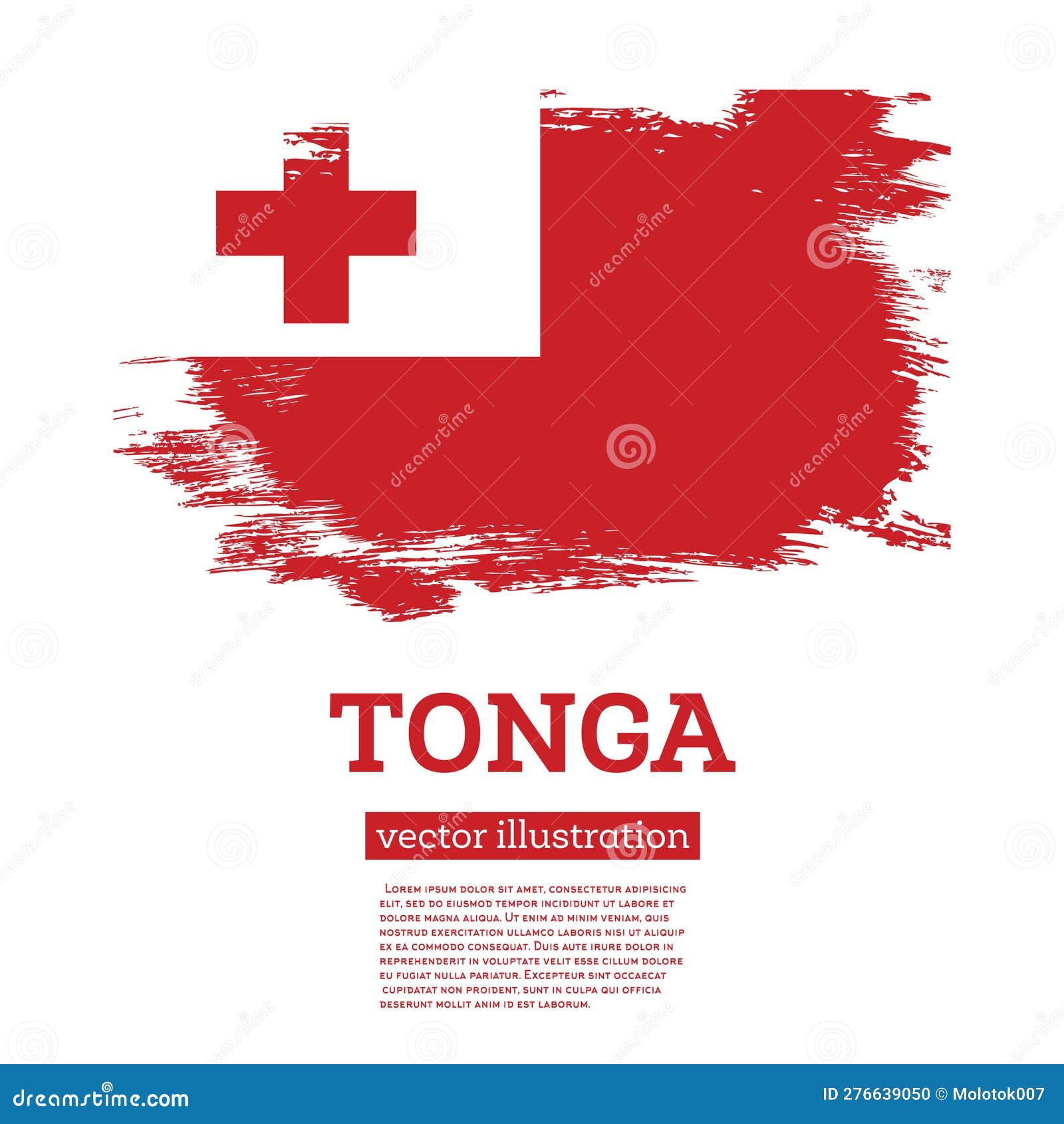 Tonga Flag with Brush Strokes. Independence Day Stock Vector ...