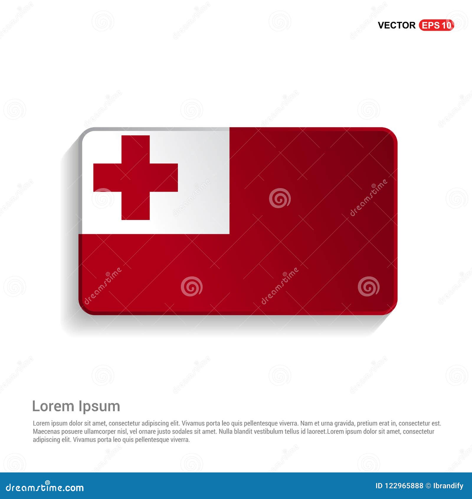 Tonga Flag design vector stock vector. Illustration of horizontal ...