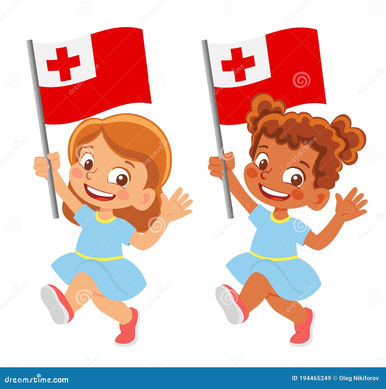 Tonga flag in hand set stock illustration. Illustration of waving ...