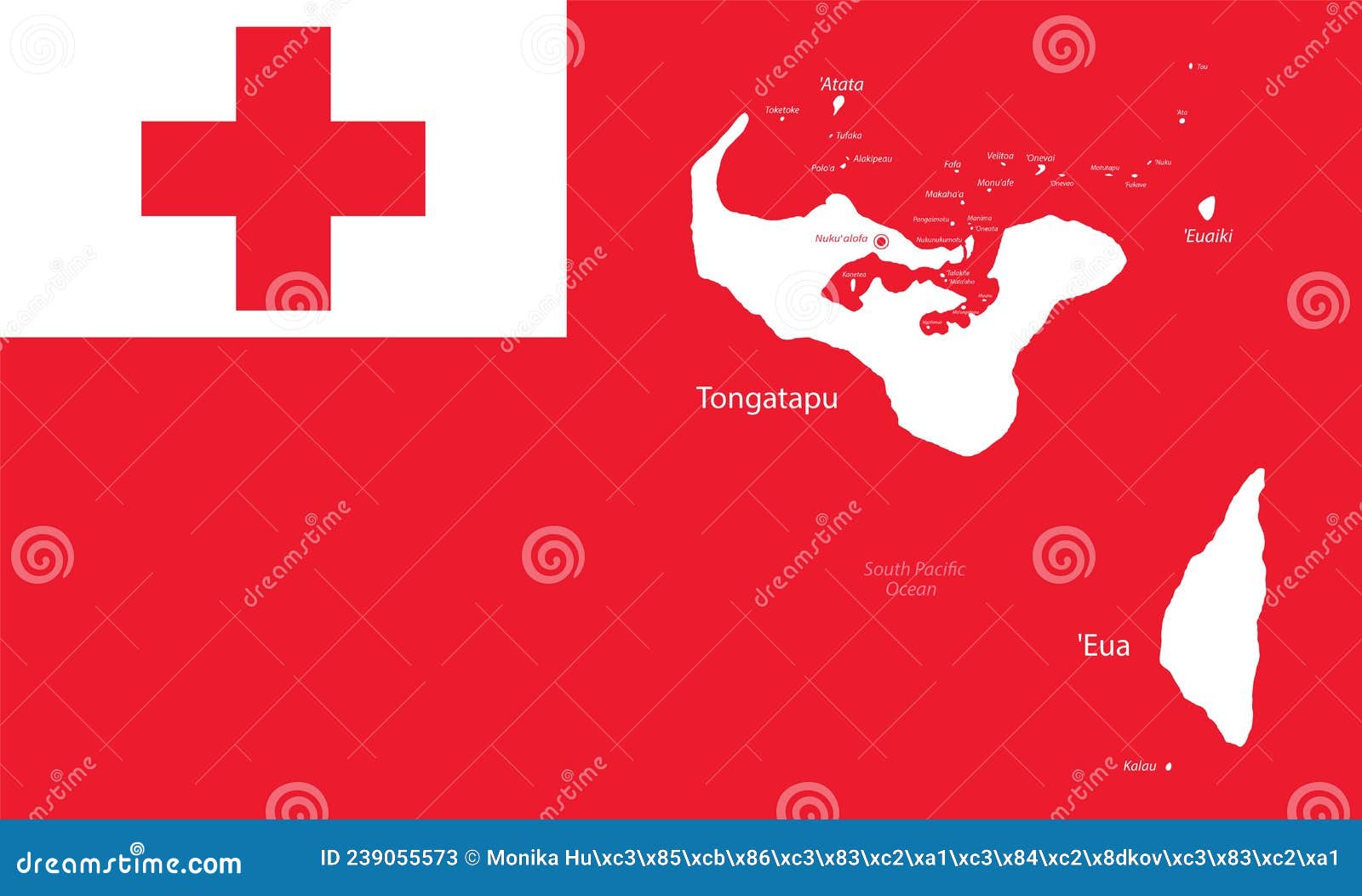 Tonga flag and map stock vector. Illustration of political - 239055573
