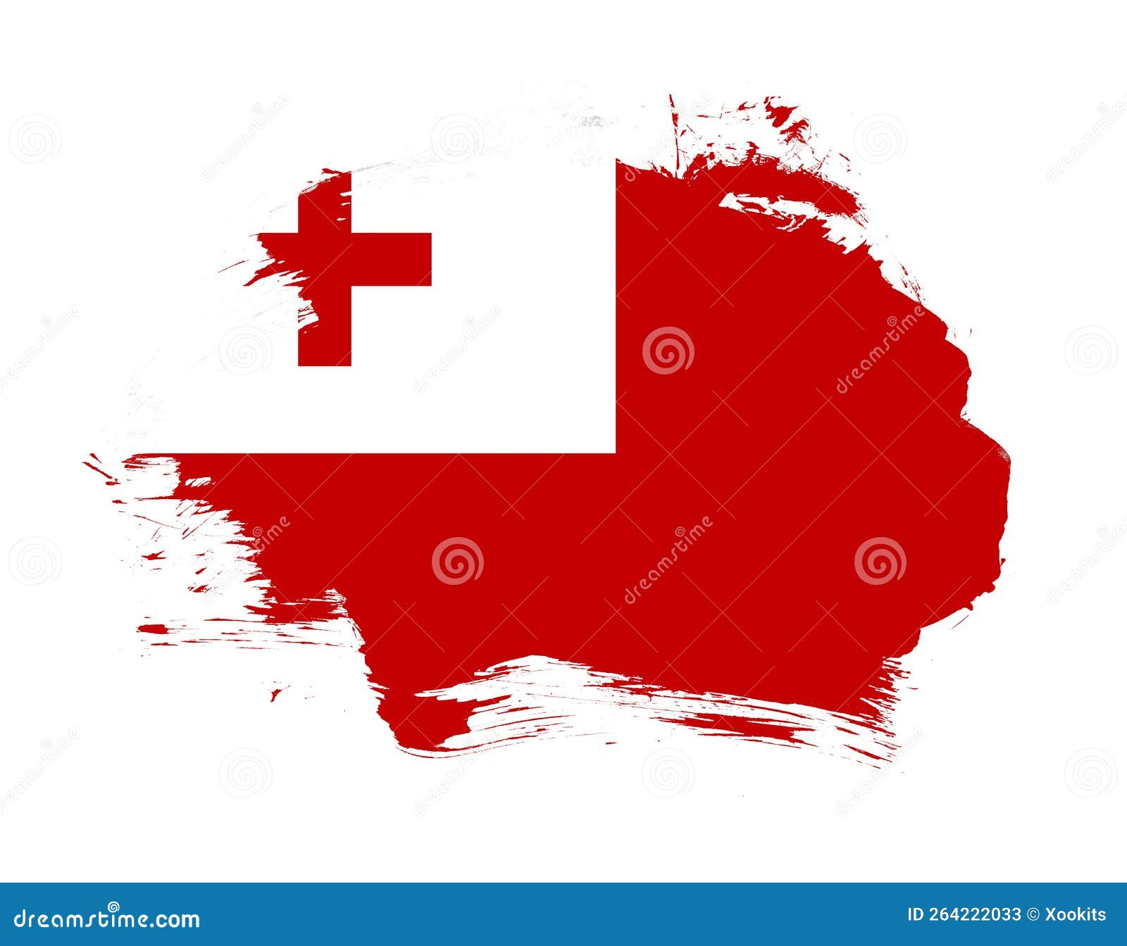 Tonga Flag Painted on Minimal Brush Stroke Background Stock Image ...