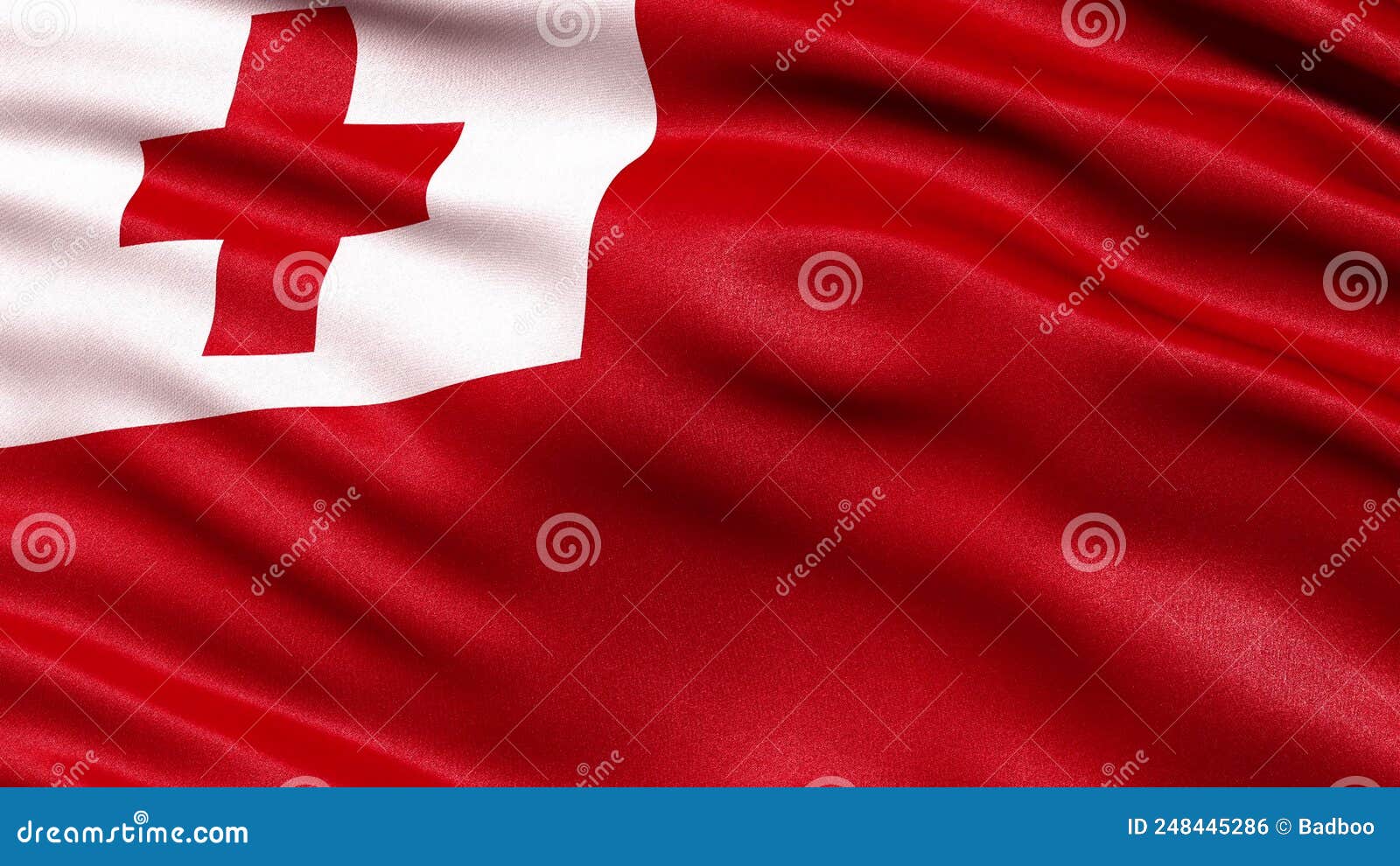 Tonga Flag Seamless Loop. 3D Animation. Stock Footage - Video of ...
