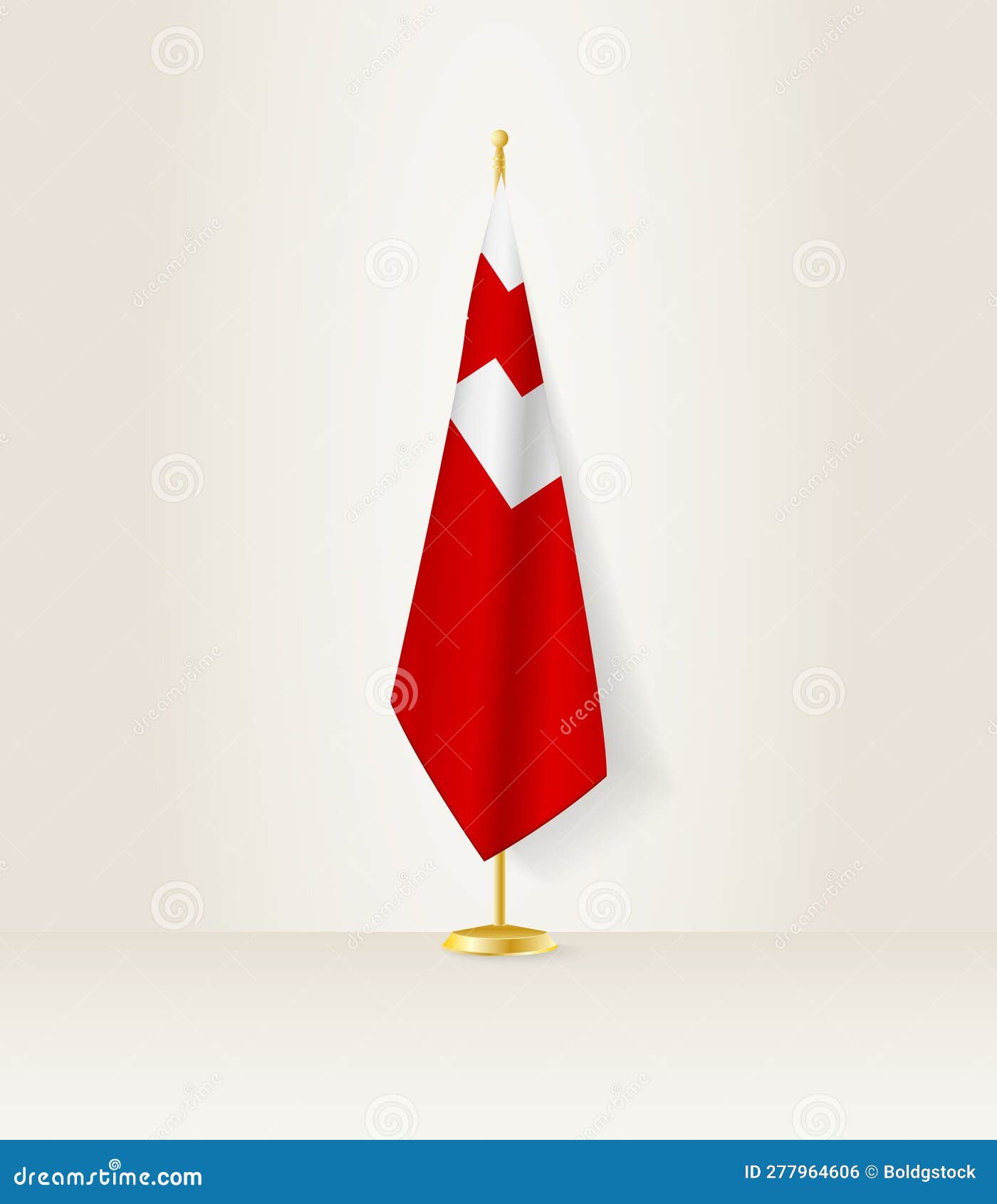 Tonga flag on a flag stand stock vector. Illustration of oceania ...