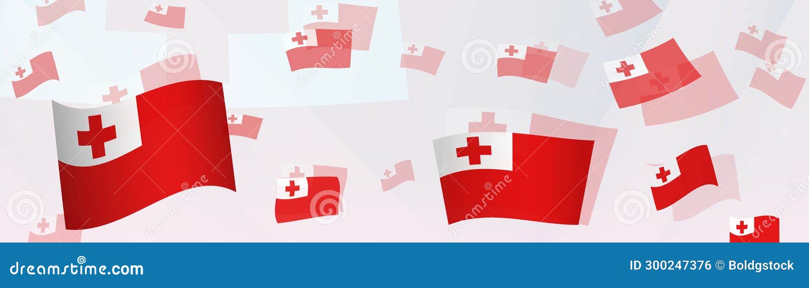 Tonga Flag-themed Abstract Design on a Banner. Abstract Background ...