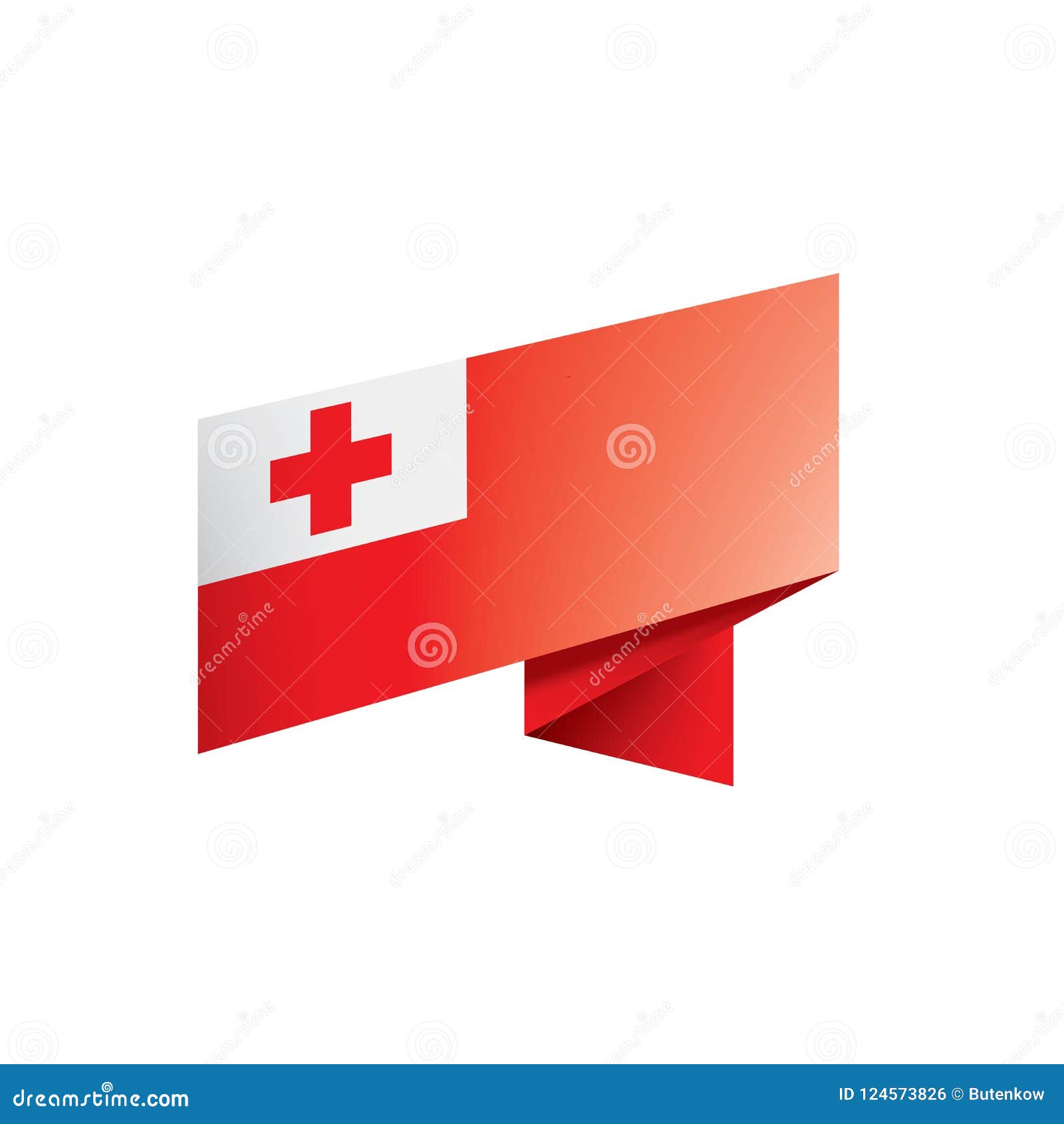 Tonga Flag, Vector Illustration on a White Background. Stock ...