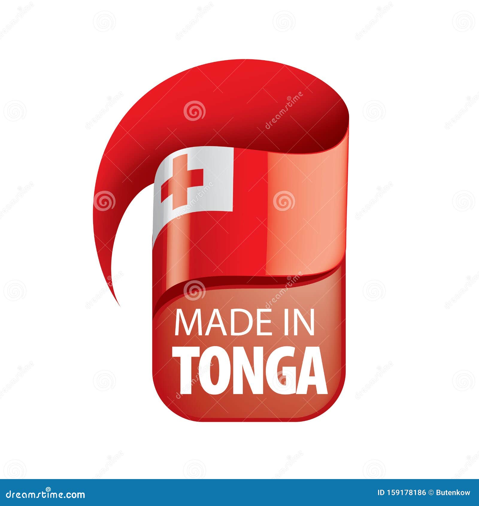 Tonga Flag, Vector Illustration on a White Background. Stock Vector ...
