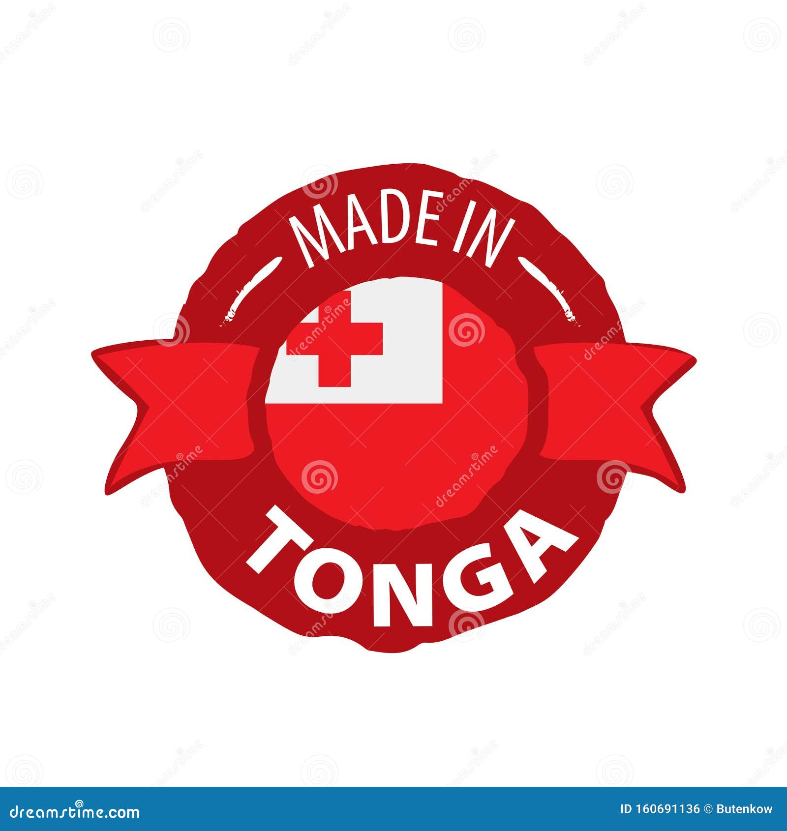 Tonga Flag, Vector Illustration On A White Background. Stock Vector ...