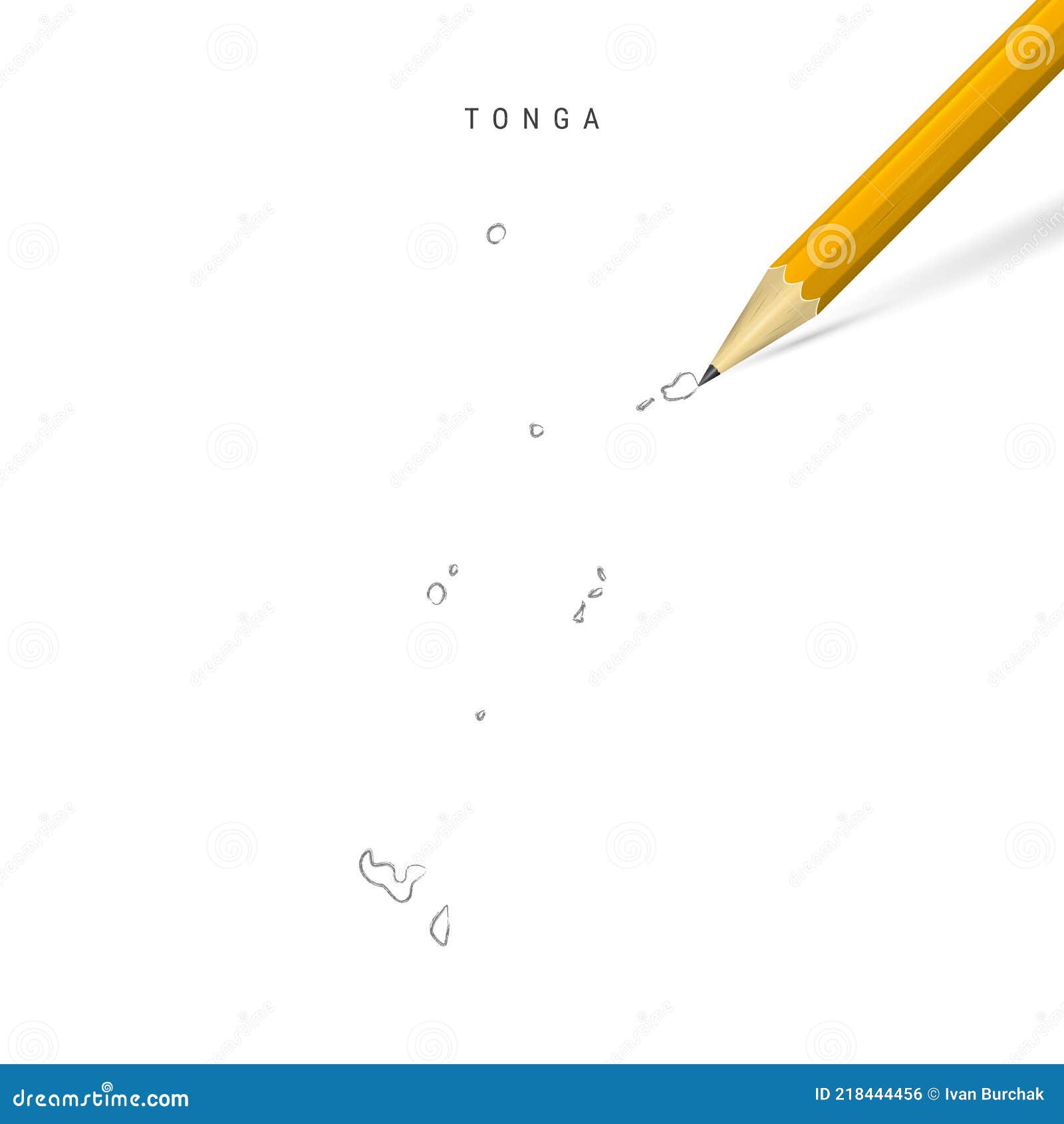 Tonga Freehand Pencil Sketch Outline Vector Map Isolated On White ...