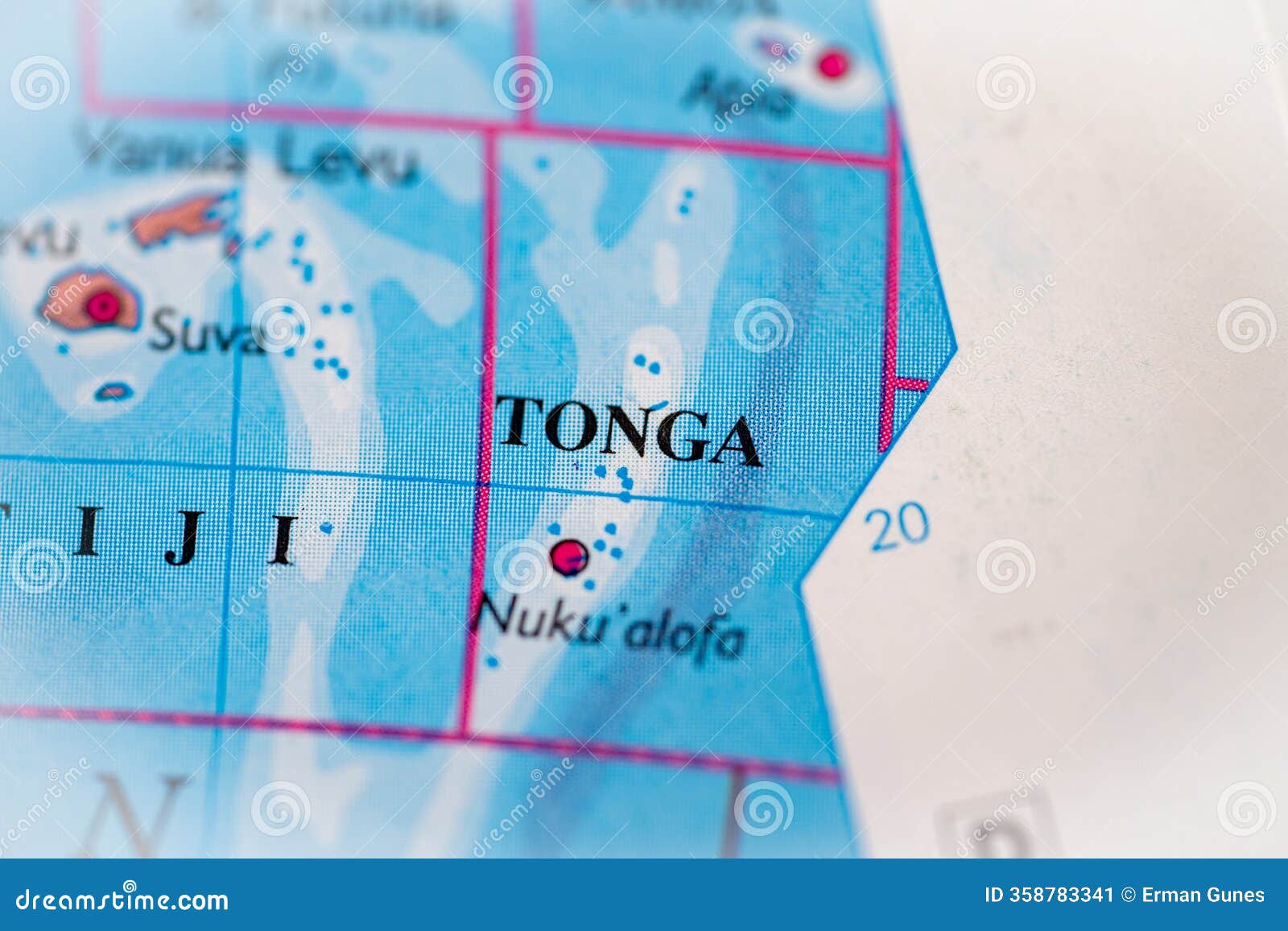 Tonga Highlighted on a World Map Stock Image - Image of travel ...