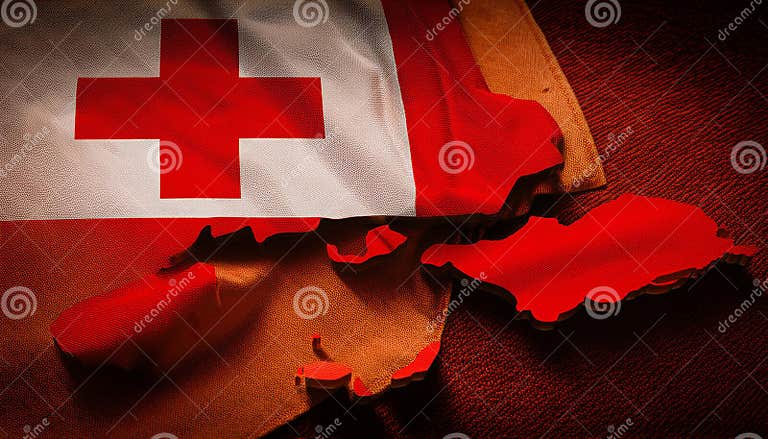Tonga Map and Flag. stock illustration. Illustration of calligraphy ...