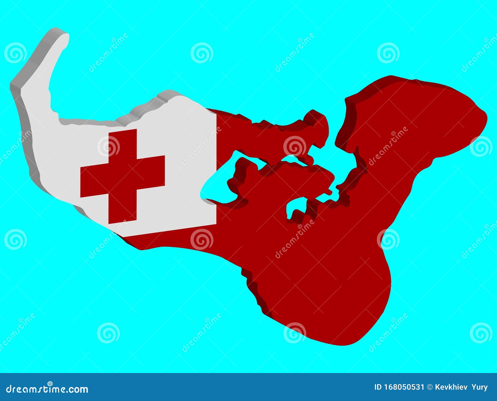Tonga Map Flag Vector 3D Illustration Eps 10 Stock Vector ...