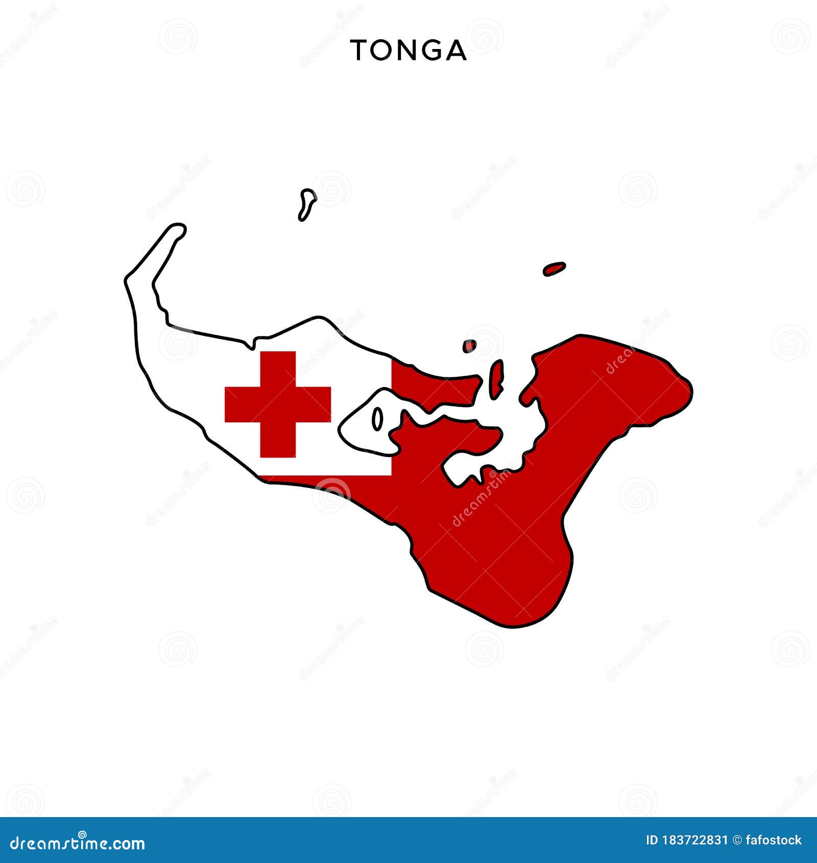 Tonga Editable Outline Map. Vector Illustration | CartoonDealer.com ...