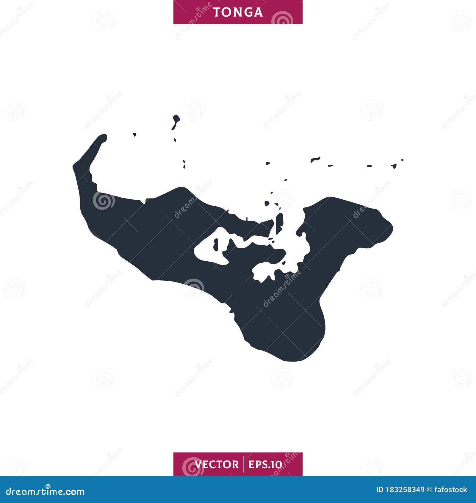 Tonga Editable Outline Map. Vector Illustration | CartoonDealer.com ...