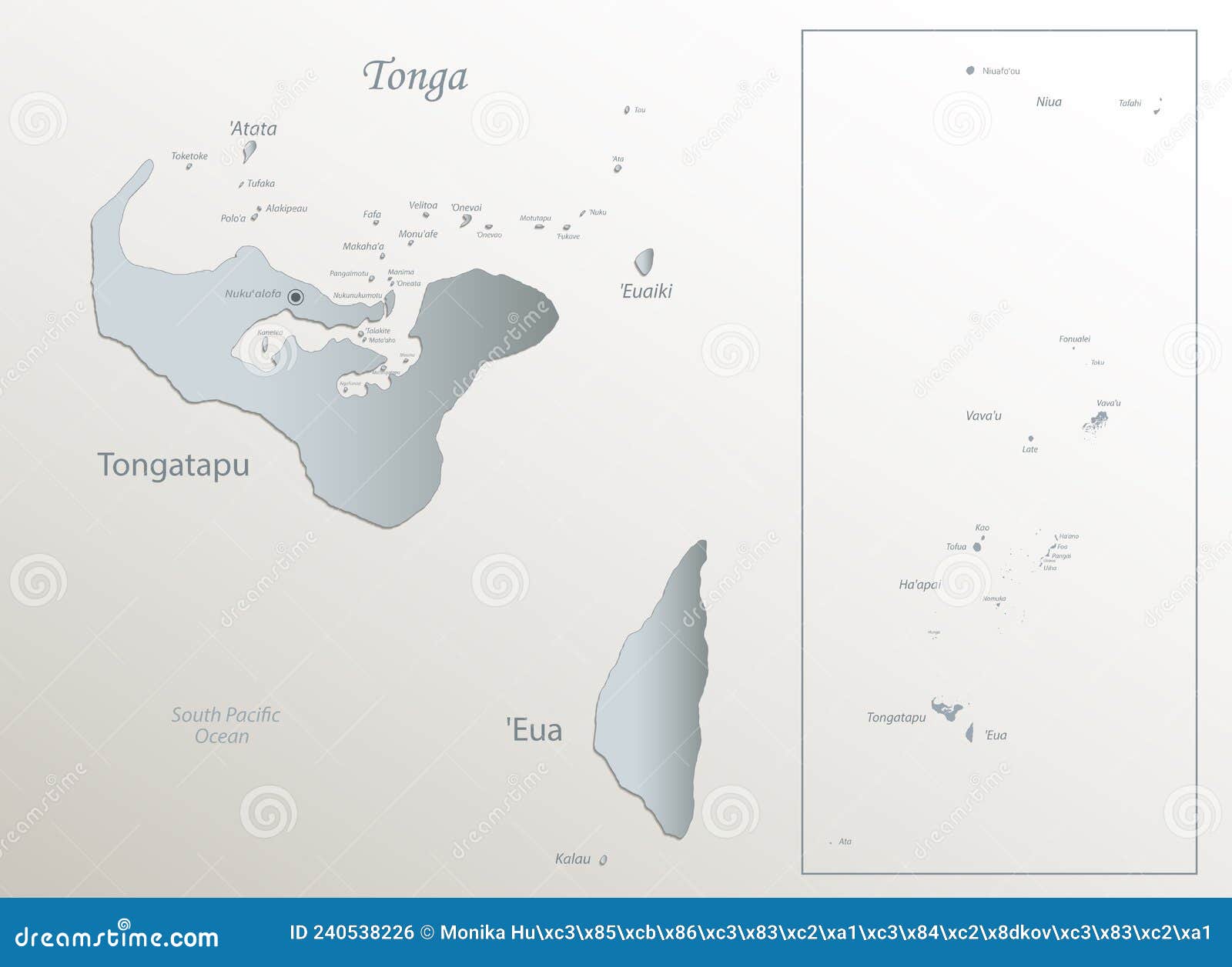 Tonga Map, Islands With Names, Infographics And Icons Vector ...