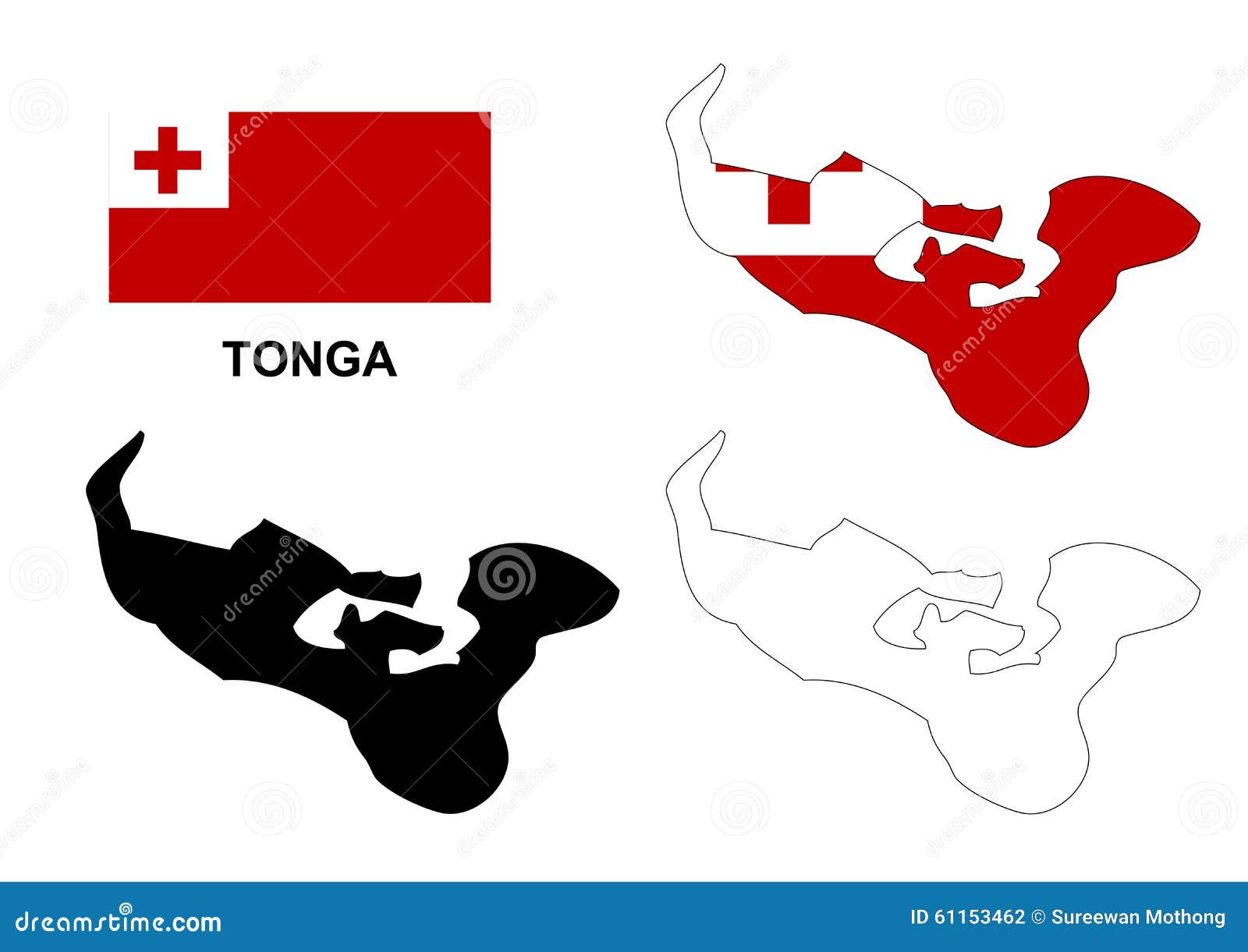 Tonga Map Vector, Tonga Flag Vector, Isolated Tonga Stock Vector ...