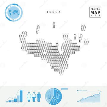Tonga People Icon Map. Stylized Vector Silhouette of Tonga. Population ...