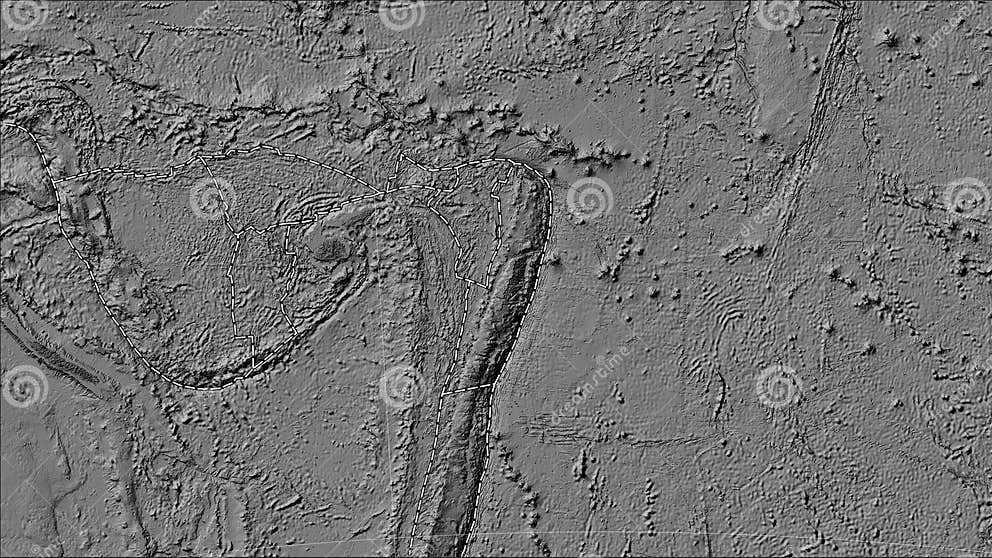 Tonga Plate - Boundaries. Bilevel Map Stock Illustration - Illustration ...
