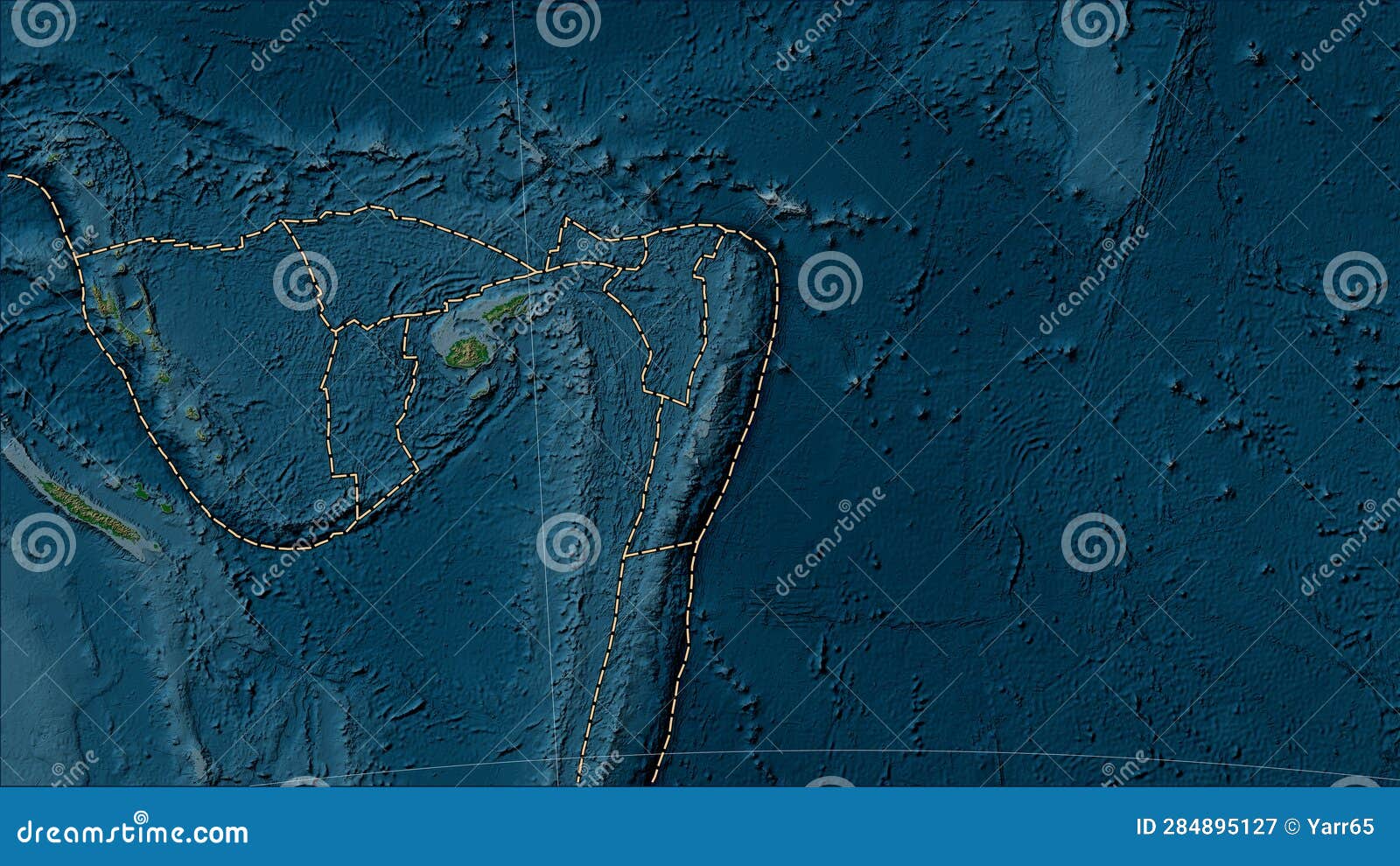 Tonga Plate - Boundaries. Physical Map Stock Illustration ...