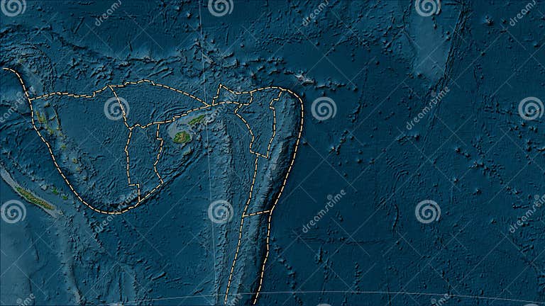 Tonga Plate - Boundaries. Physical Map Stock Illustration ...