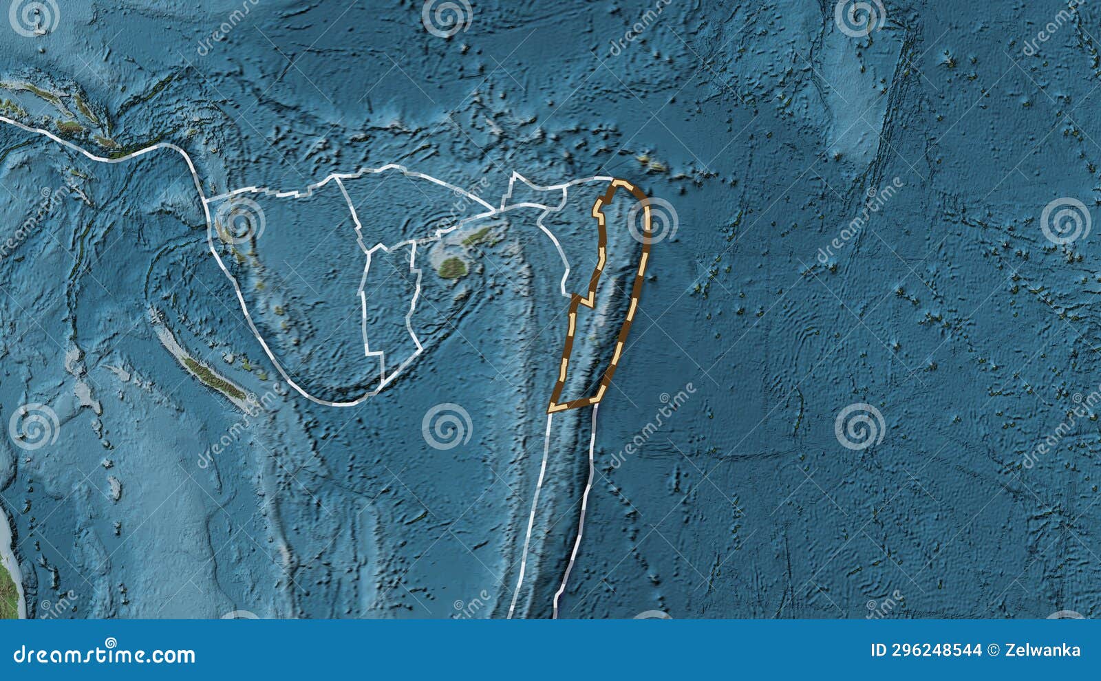 Tonga Plate Dashed. Fahey. Topografic Stock Illustration - Illustration ...