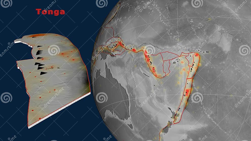 Tonga Plate Described and Presented - Grayscale Stock Illustration ...